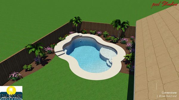 4 Bubble Pool with Raised Deck - Paradise Pools & Spas | Bakersfield, CA