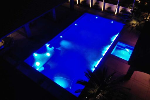 Pool Lights at Night - Featured Pool - Paradise Pools & Spas